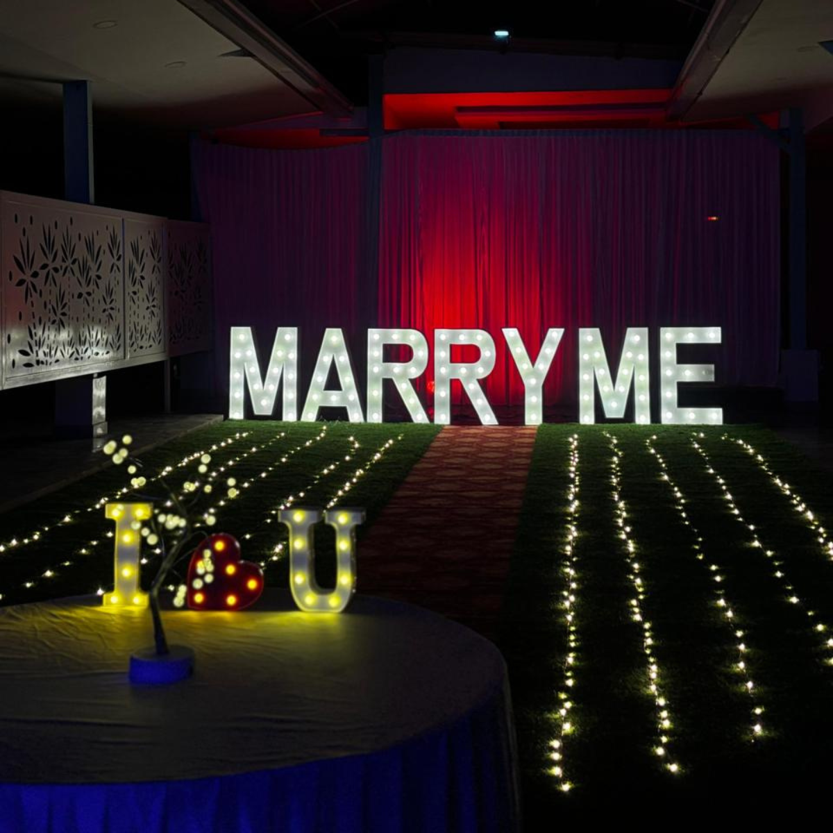 Indoor Romantic Proposal Date | Just 4 You Surprise Planners