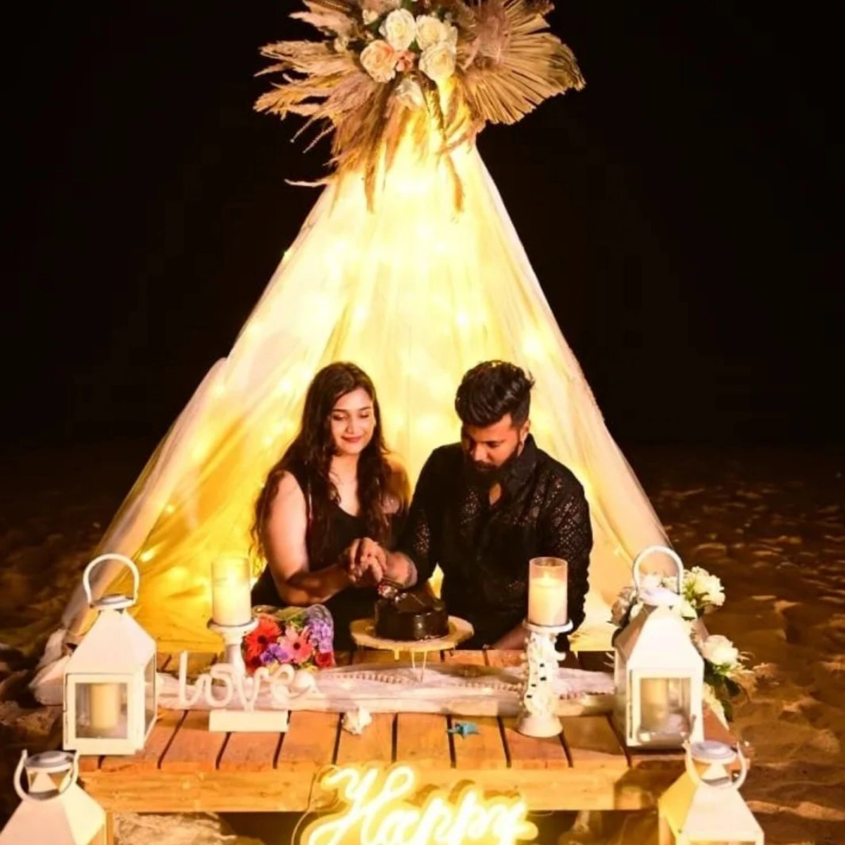 Luxury Canopy Date in Beach | Just 4 You Surprise Planners
